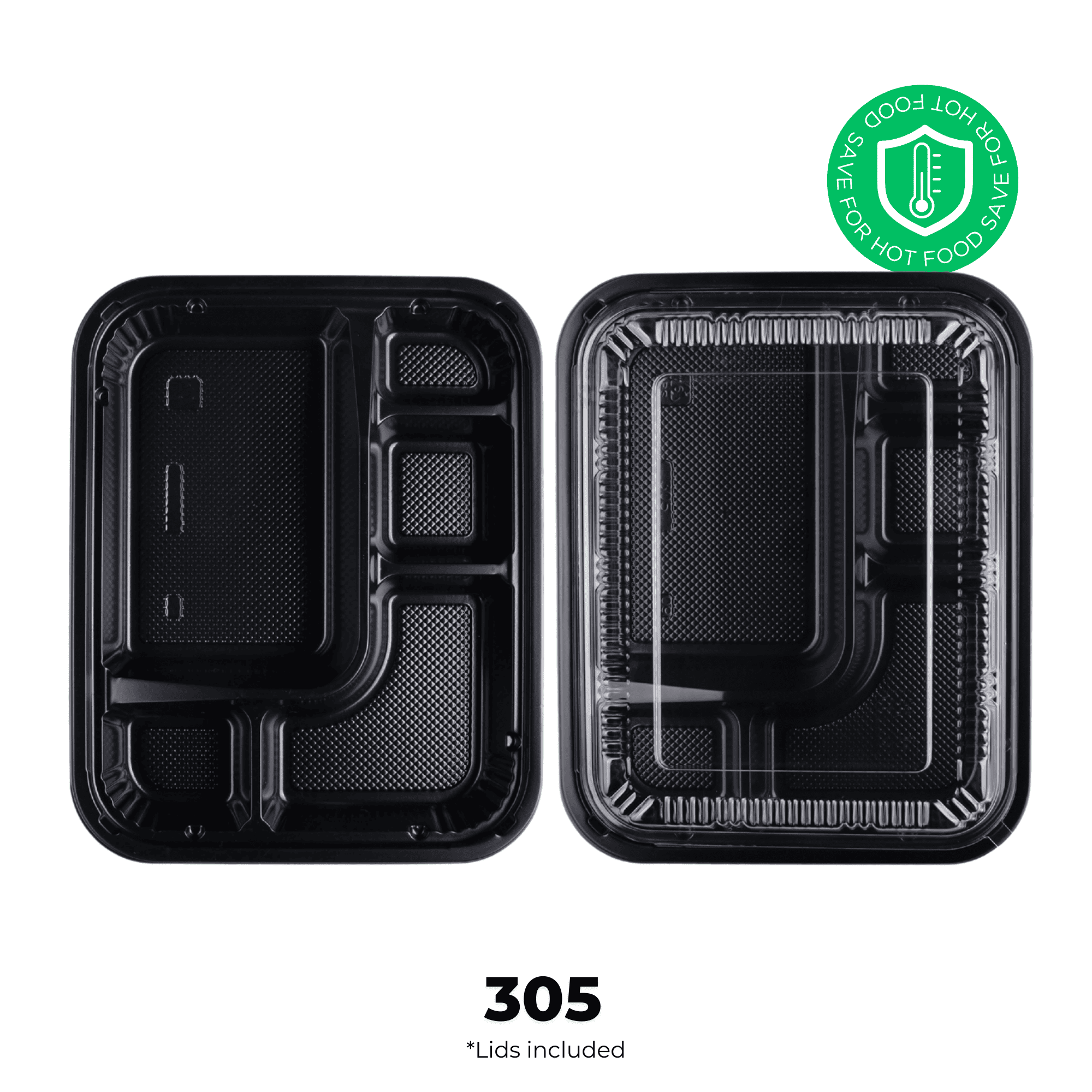[PP] 305 Black Japanese Bento Box 252 SET ( 42 * 6 ) [SAFE FOR HOT FOO ...