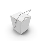 Fold-Pak 8 oz. White Chinese / Asian Paper Take-Out Container with Wir ...